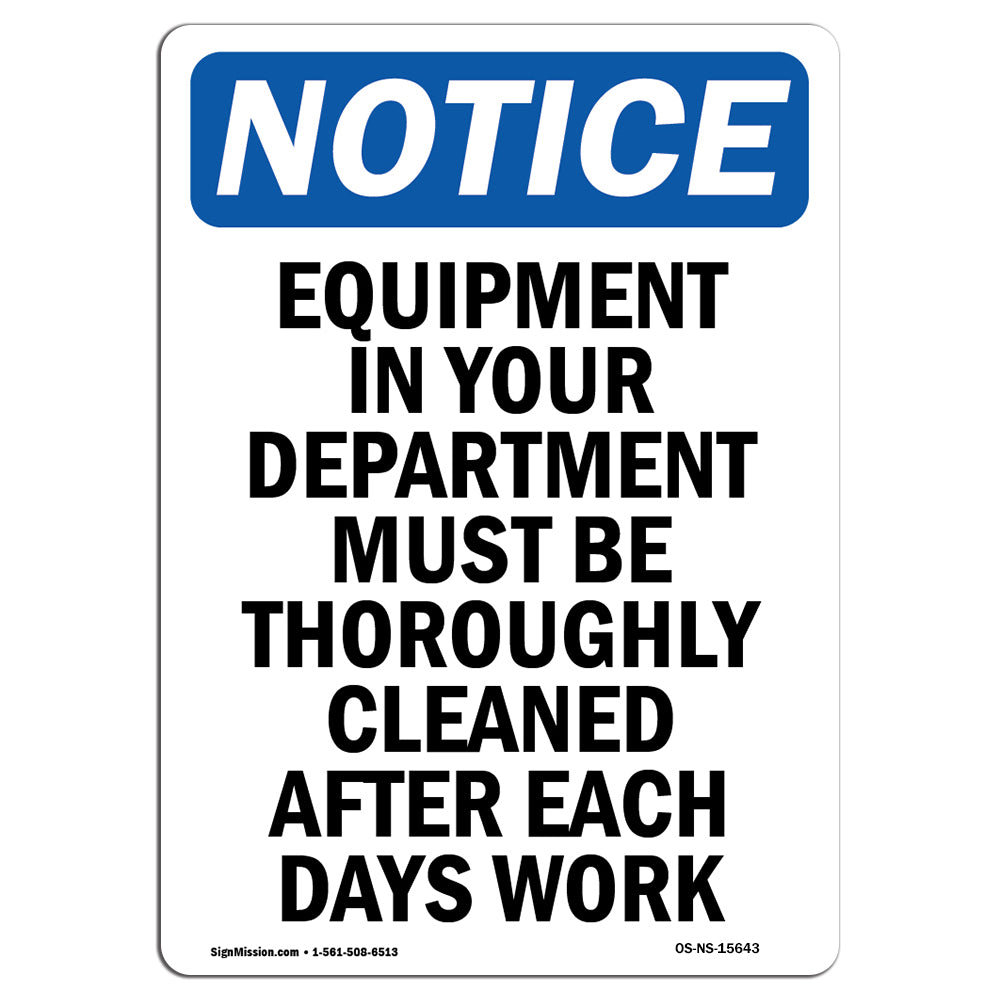 SignMission Equipment Must Be Cleaned After Work Sign | Wayfair