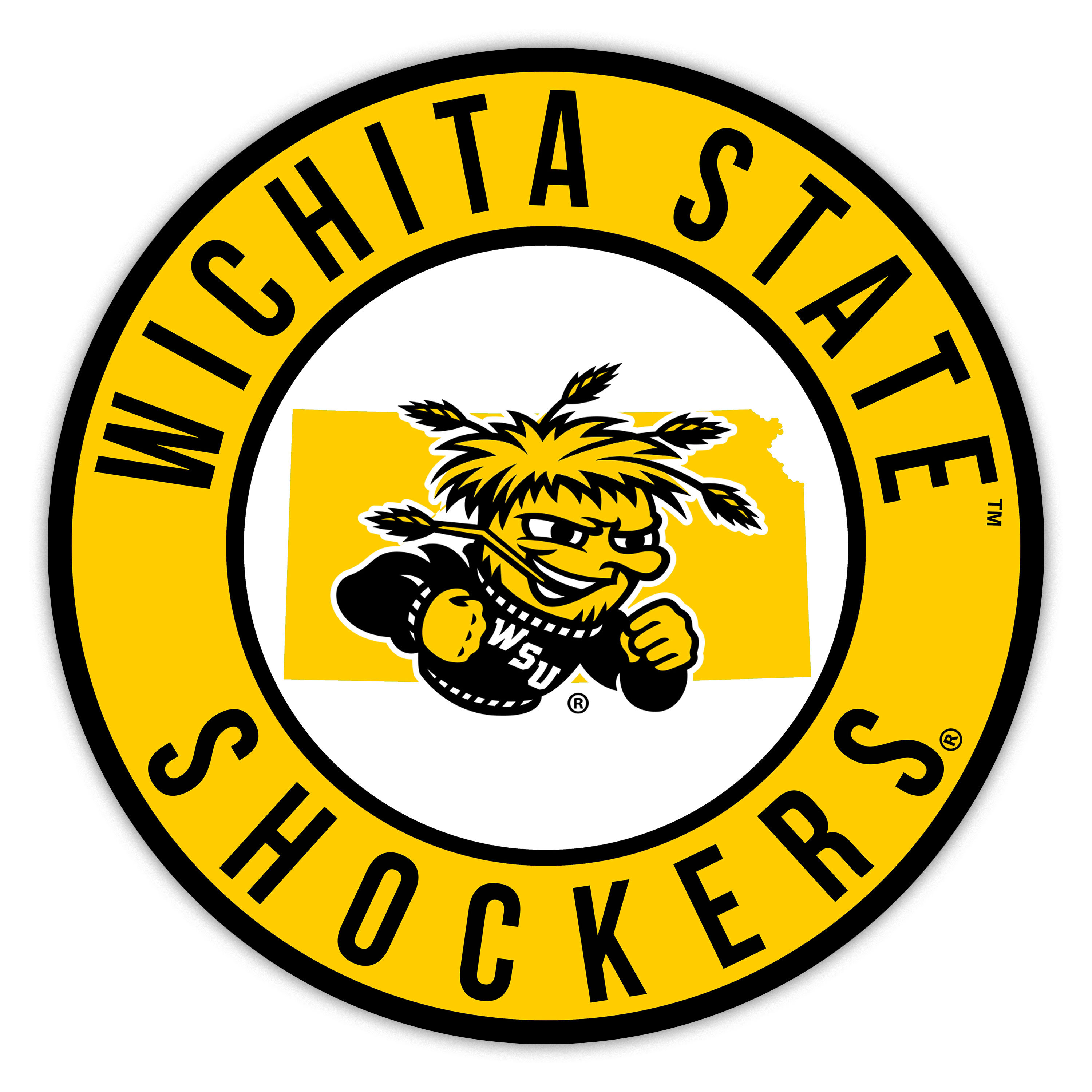 Ebern Designs Wichita State Bright Line - 16" Circle With State ...