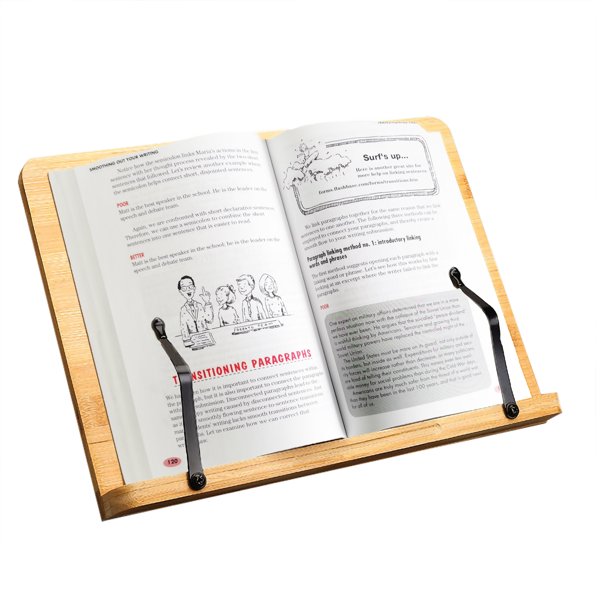 FixtureDisplays Book Stand Large Cookbook Holder Reading Easel ...