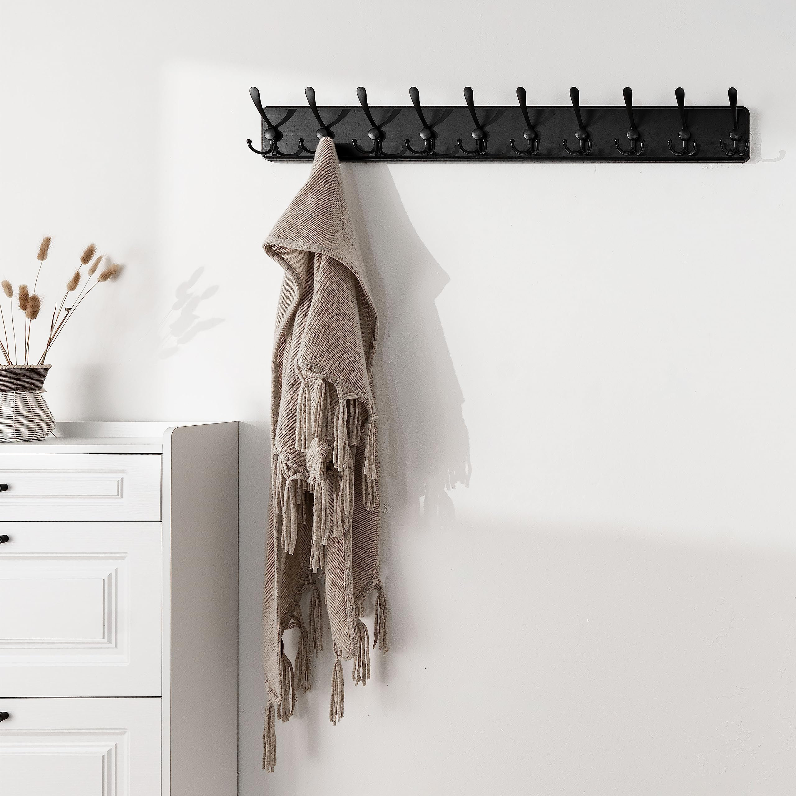 Red Barrel Studio Rustic Large Wall Mounted Coat Rack-38.6" Long Coat ...