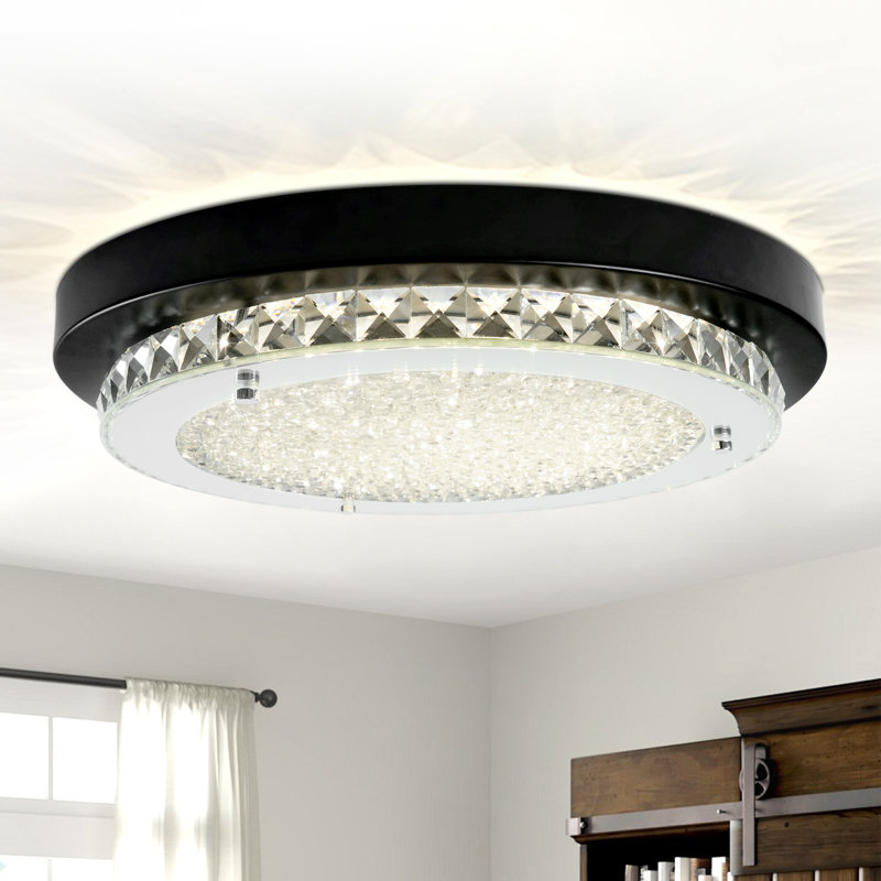 Mercer41 Reshia LED Flush Mount Lighting Crystal Ceiling Light Fixtures ...