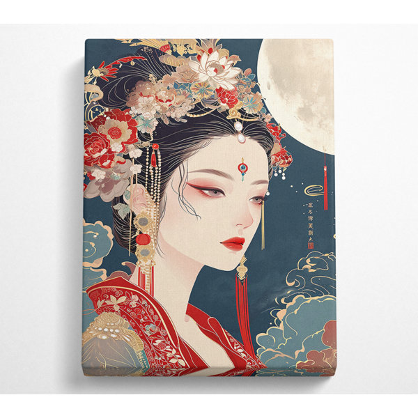 Bright Star Asian Woman Moon - Wrapped Canvas Art Prints | Wayfair.co.uk