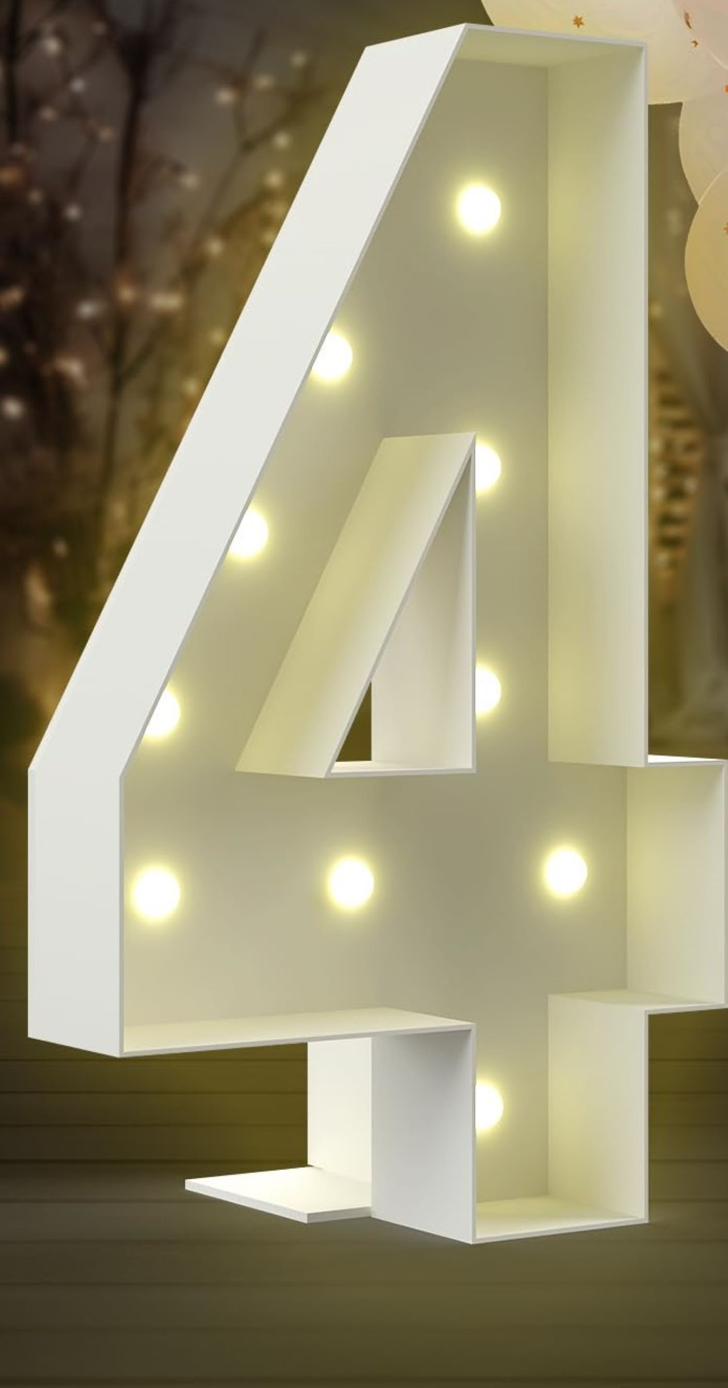 The Holiday Aisle® 4ft Marquee Light Up Numbers, Large Marquee Numbers ...