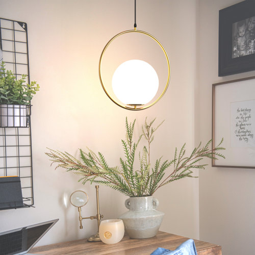 Mercer41 Estevanell 1 - Light Unique/Statement Round Pendant Light ...