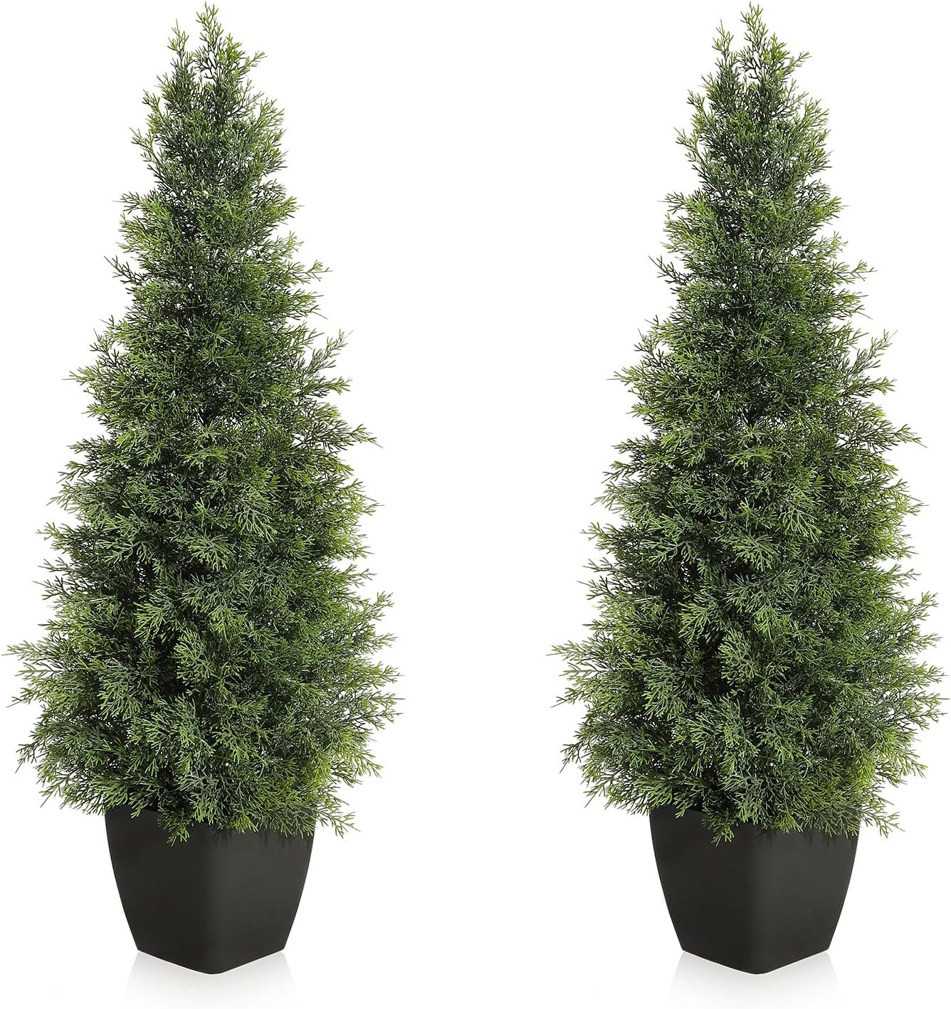 Primrue 4FT Tall Artificial Cedar Topiary Tree Faux Cedar Trees,Potted ...