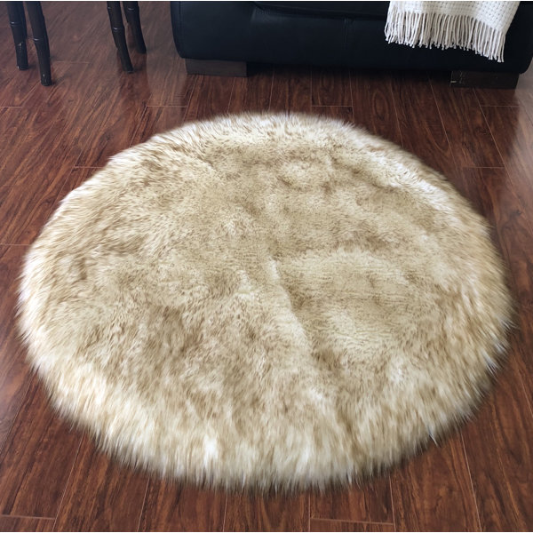 Union Rustic Whitlatch Performance Faux Sheepskin Washable Indoor Rug ...