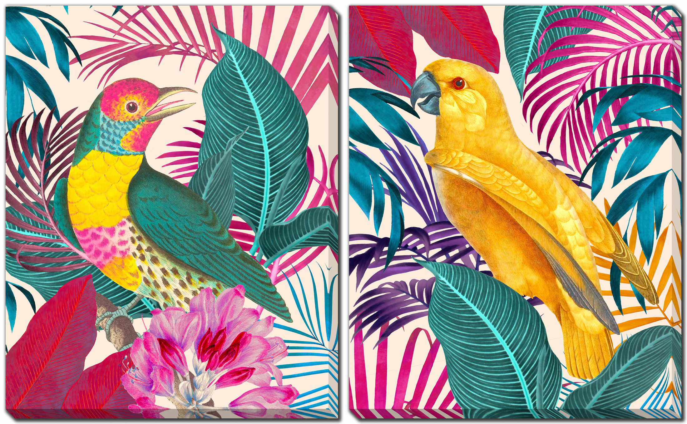 Bay Isle Home™ Ecstatic Jungle Canvas Wall Art Set | Wayfair