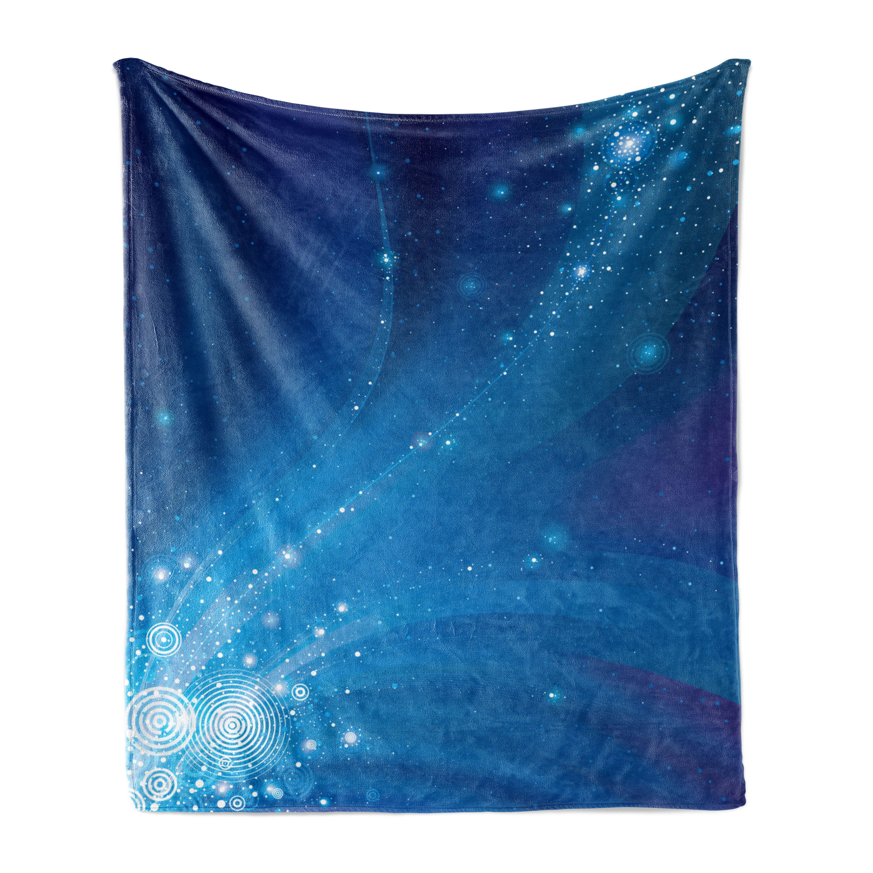 Ambesonne Blue Fleece Throw Blanket Streaming Stars on Cyberspace Sky ...