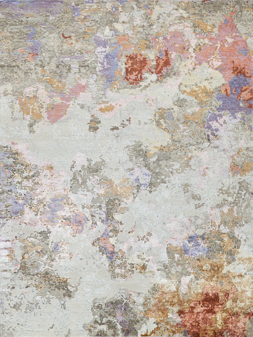 EXQUISITE RUGS Rectangle Cosmo Abstract Hand-Knotted Wool/Bamboo Slat ...