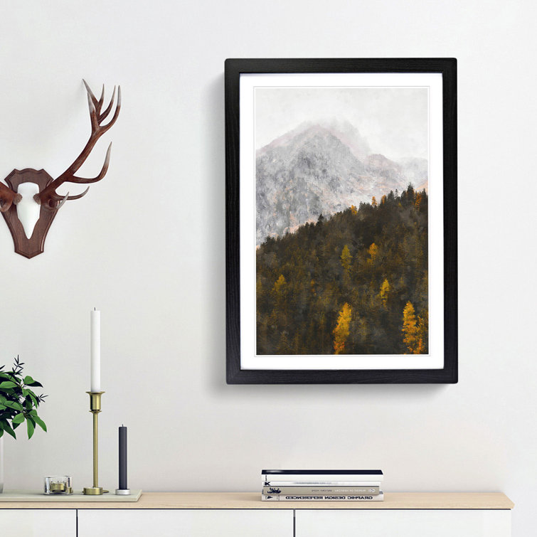 East Urban Home Half Mountain Half Forest - Single Picture Frame ...