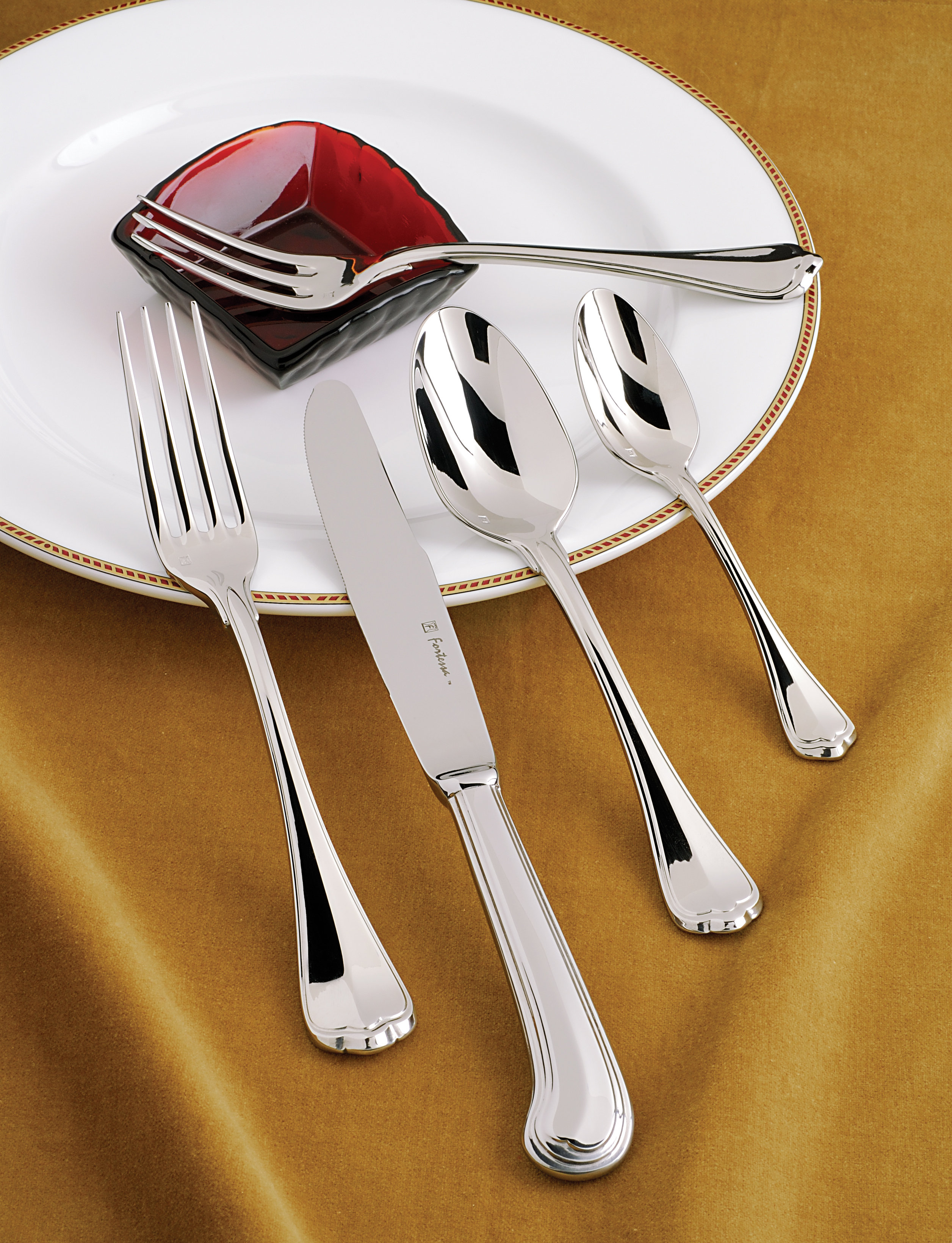 Fortessa San Marco 5 Piece 18/10 Stainless Steel Flatware Set, Service ...