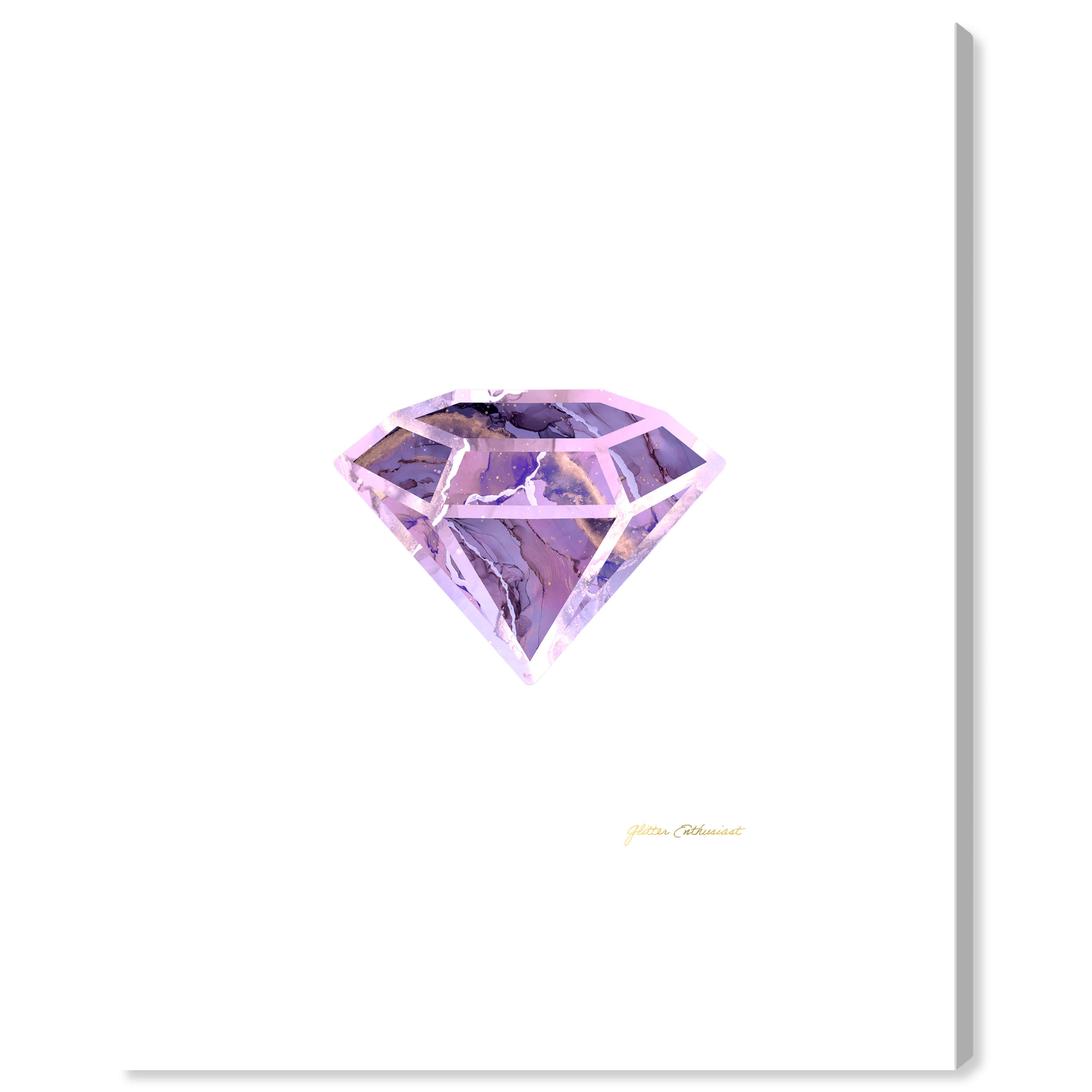 Oliver Gal Prints Diamond Purple by Glitter Enthusiast - Floater Frame ...