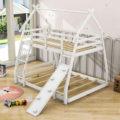 Harper Orchard Muthiani Kids Twin Over Queen Bunk Bed | Wayfair