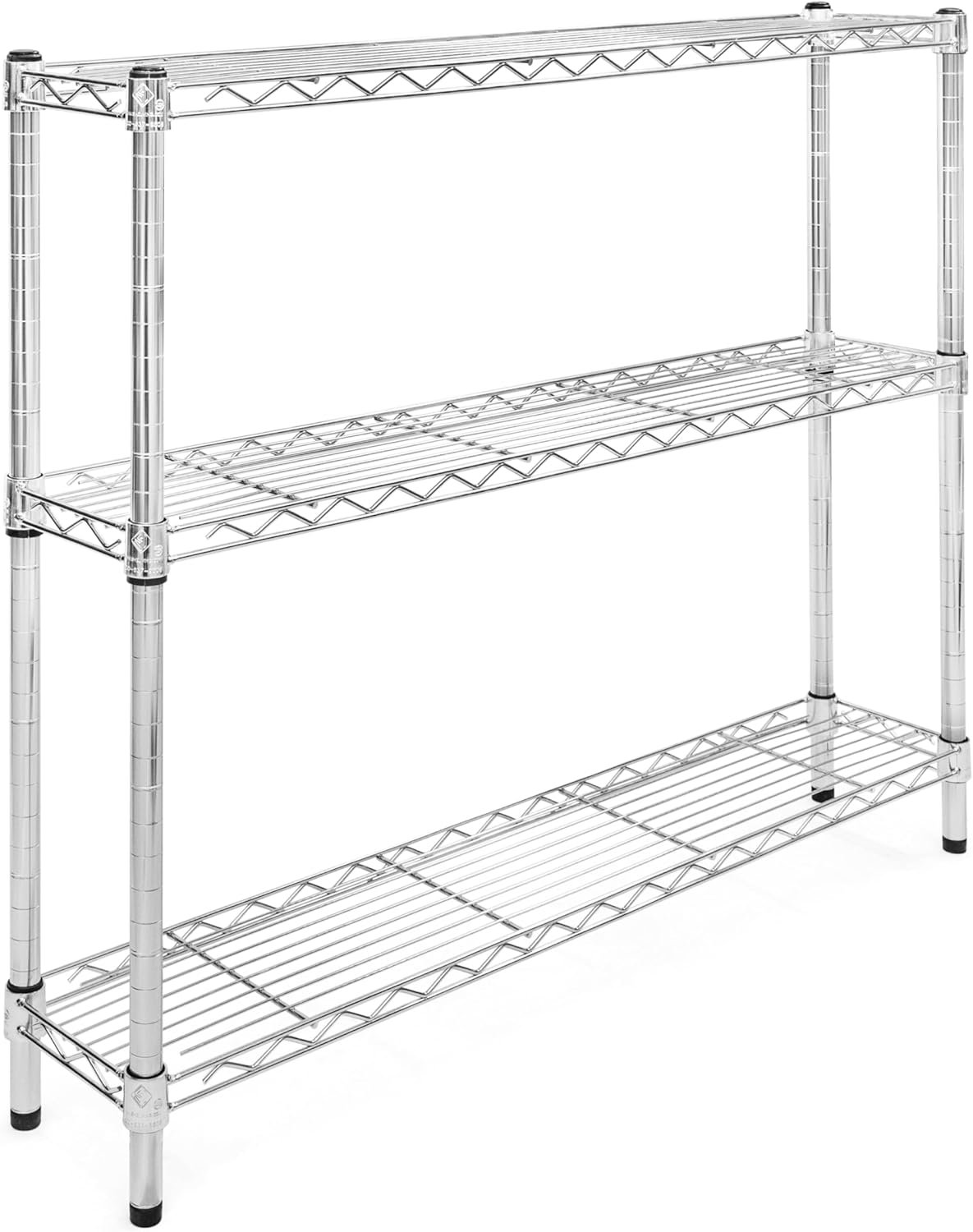 17 Stories Heavy Duty Chrome Wire Shelving Unit With Adjustable 3-Tier ...