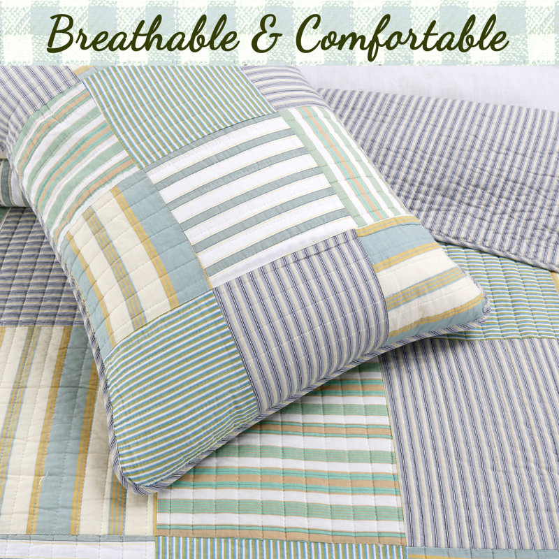 Cozy Line Home Fashion Green/Yellow/Blue/Gray Cotton 180 TC Traditional ...