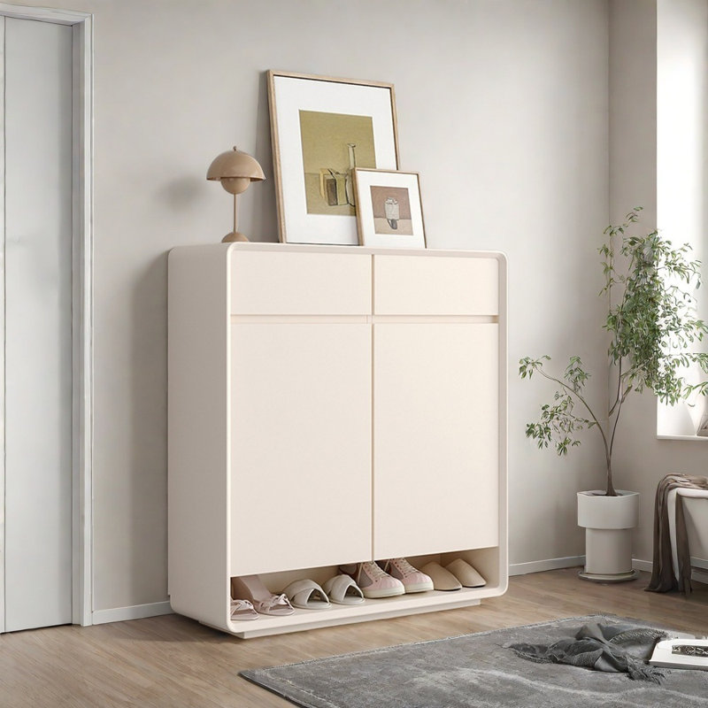 NICECABINET Simple Cream Paint Wooden Accent Cabinet | Wayfair