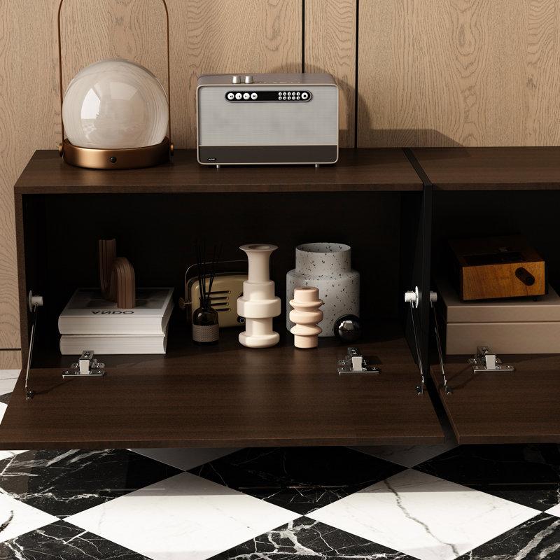 Ebern Designs Modern Minimalist TV Stand With Hidden Storage And Soft ...