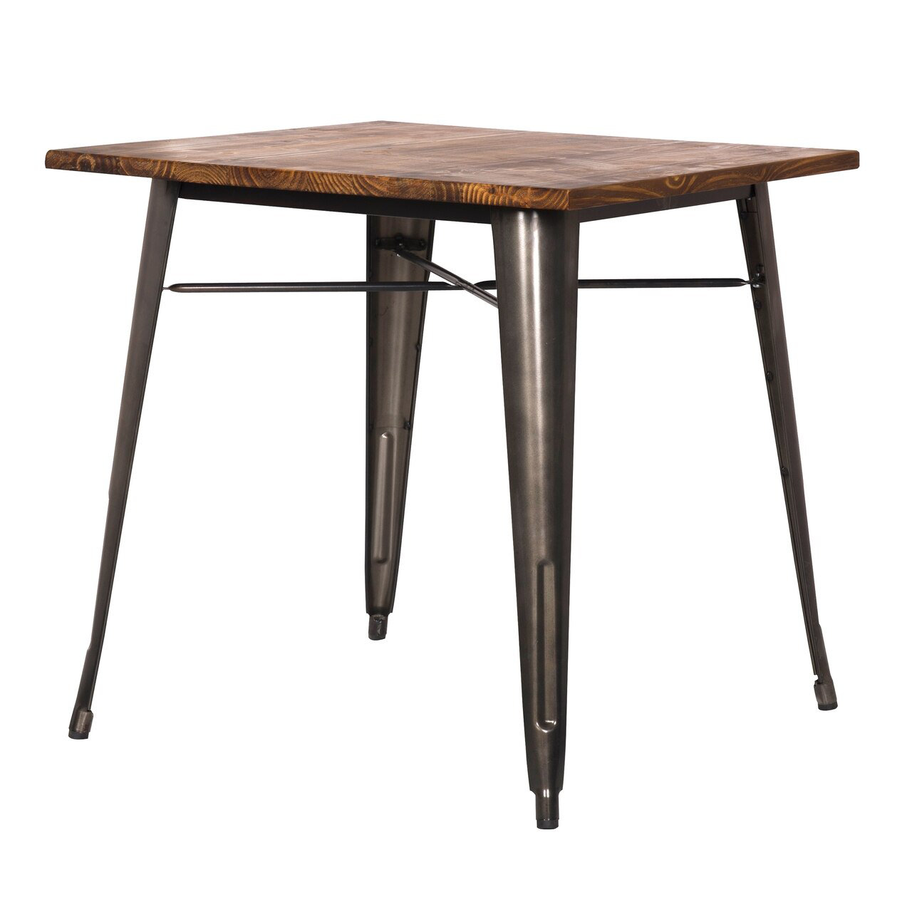17 Stories Solid Wood Top Metal Base Dining Table - Wayfair Canada