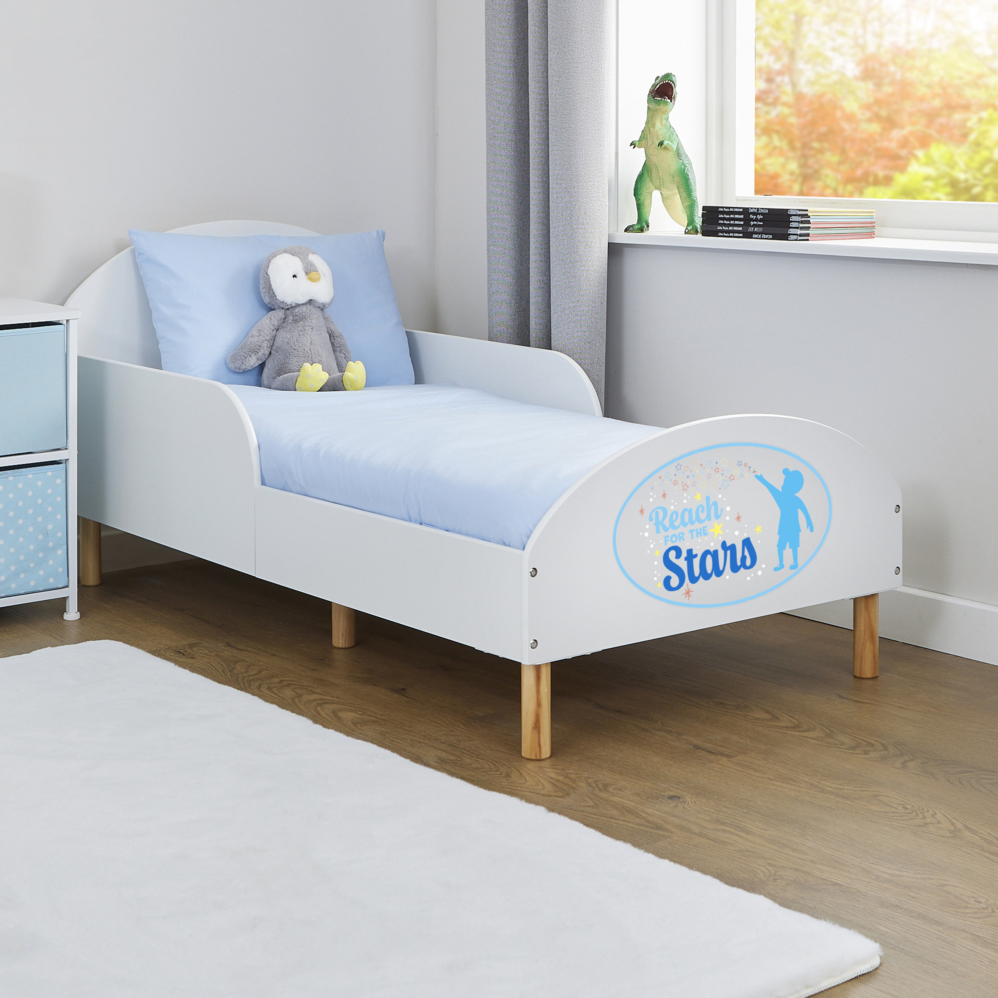Liberty House Toys Kids White Toddler Bed – Reach For The Stars ...