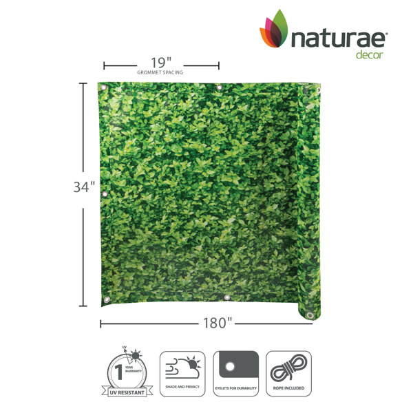 Bay Isle Home™ Balcony Screen 34 In X 180 In - Green Foliage Design ...