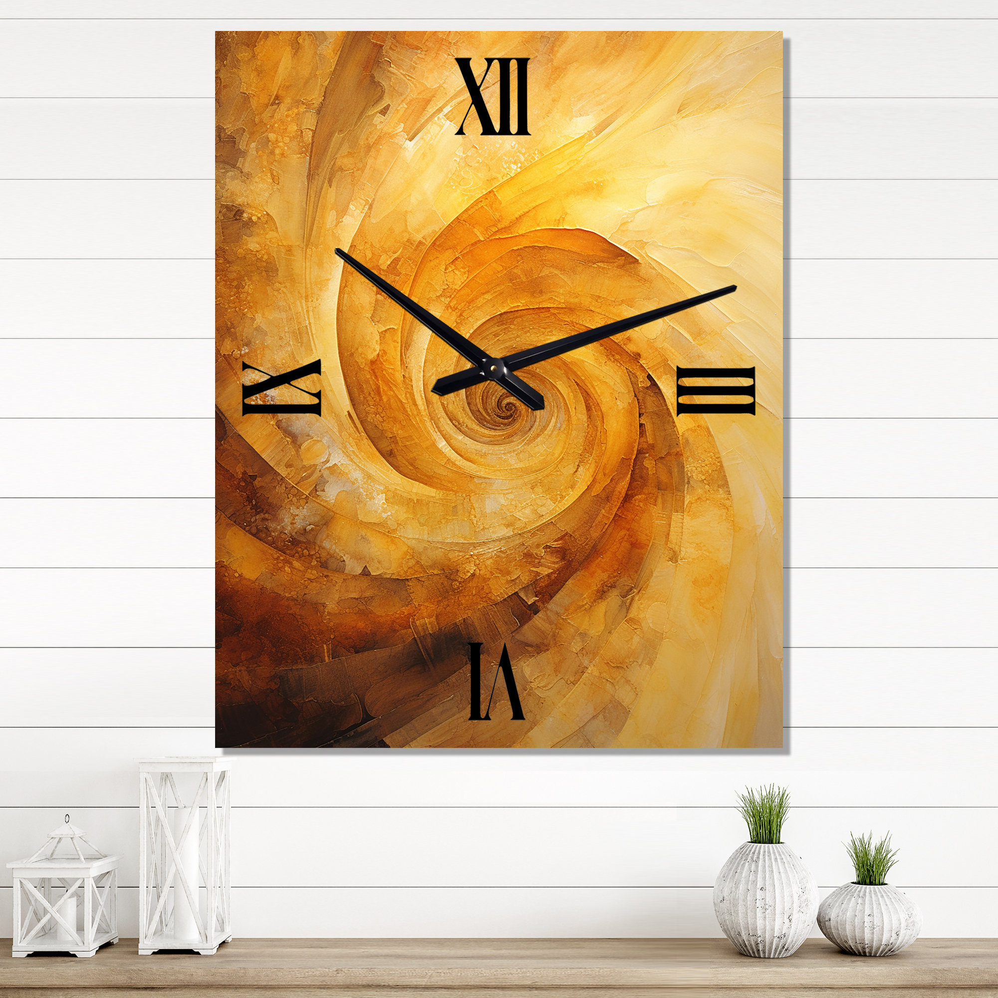 Ivy Bronx Harmonic Helix - Abstract Spirals Modern Wall Clock | Wayfair