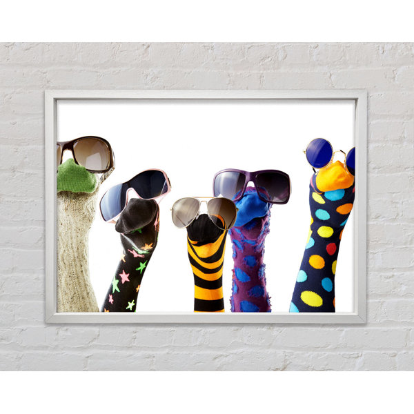 Happy Larry Sock Puppets With Shades Framed Print | Wayfair.co.uk