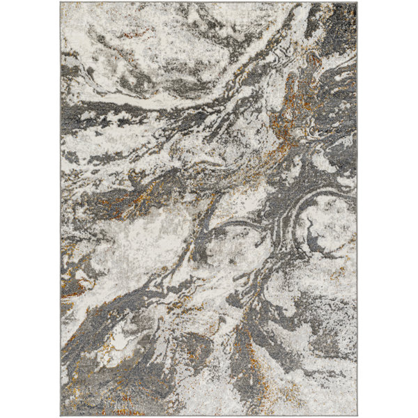 17 Stories Phillipe Abstract Dark Gray Area Rug & Reviews | Wayfair