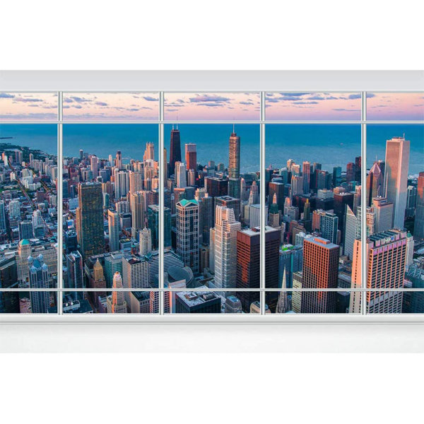 IDEA4WALL Grid City View Peel & Stick Wall Mural | Wayfair