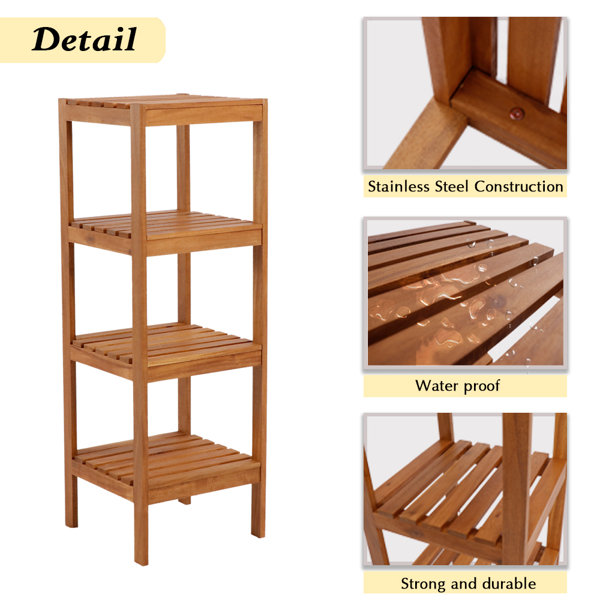 Winston Porter 4-tier Acacia Wood Conner Rack "& Reviews" | Wayfair
