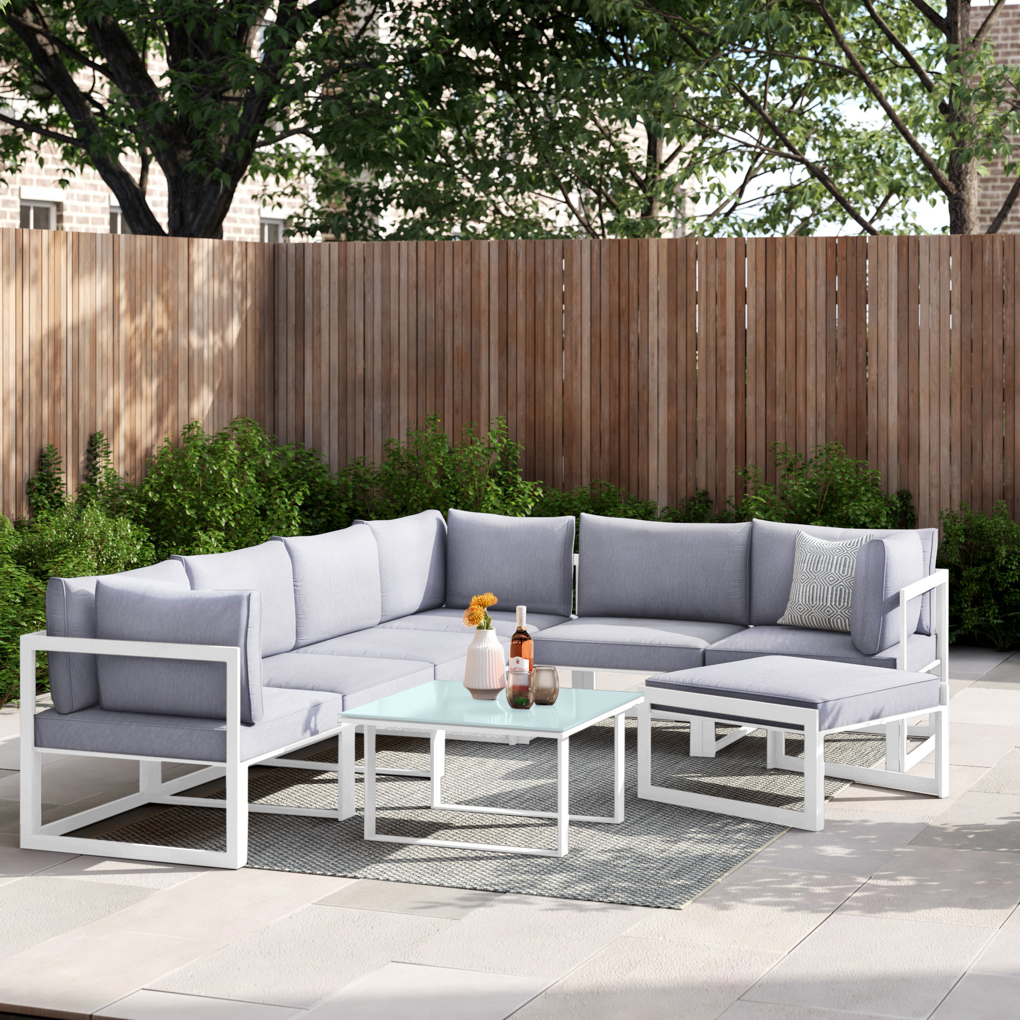 Modway Fortuna 8 Piece Outdoor Patio Sectional Sofa Set | Wayfair