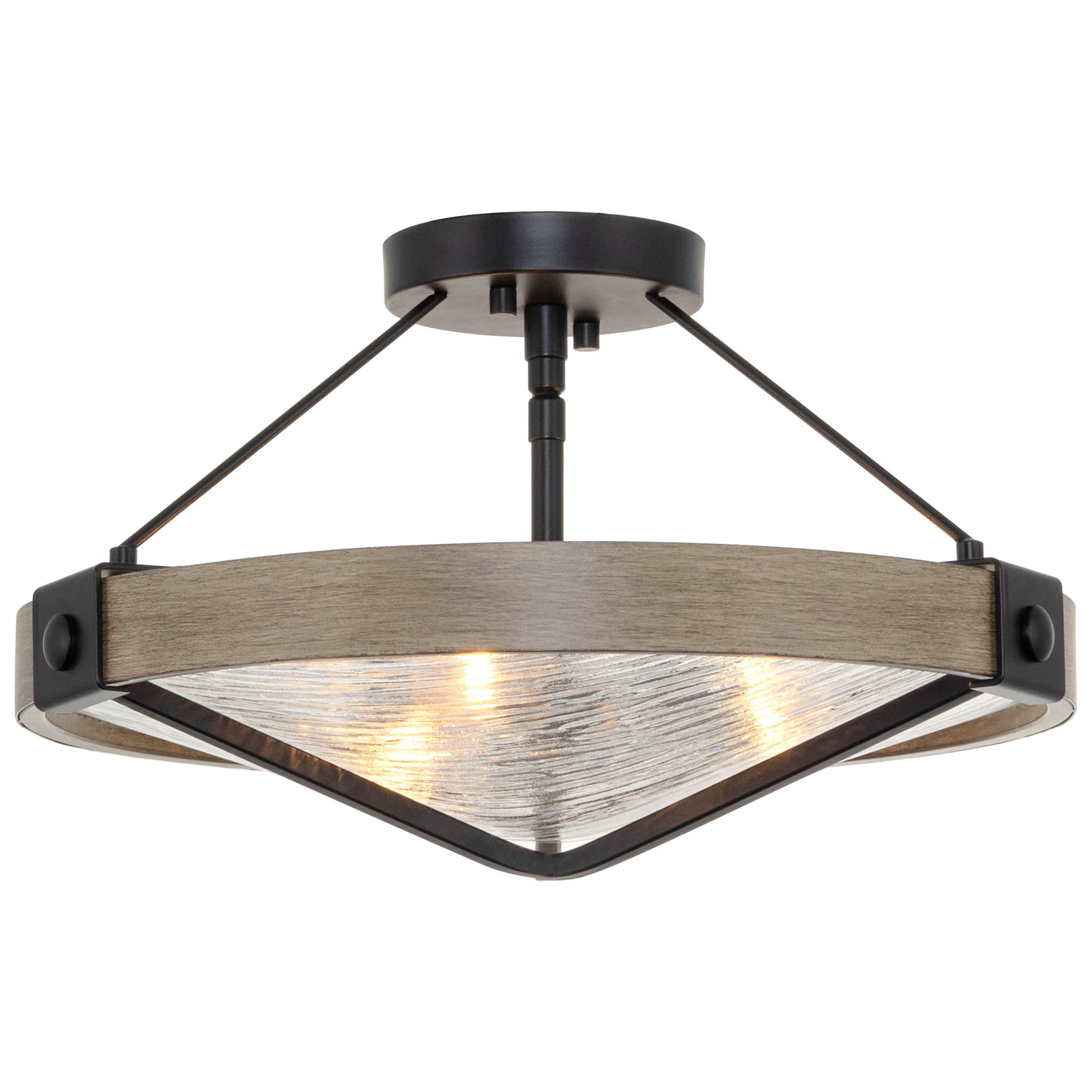 Gracie Oaks Deadre 3 - Light 15.5'' Unique/Statement Circle Semi Flush ...