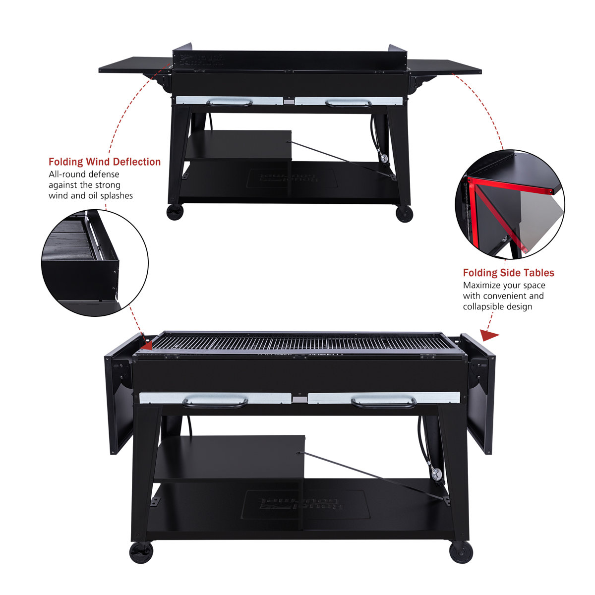 Royal Gourmet 8 - Burner Liquid Propane Gas Grill and Side Tables ...