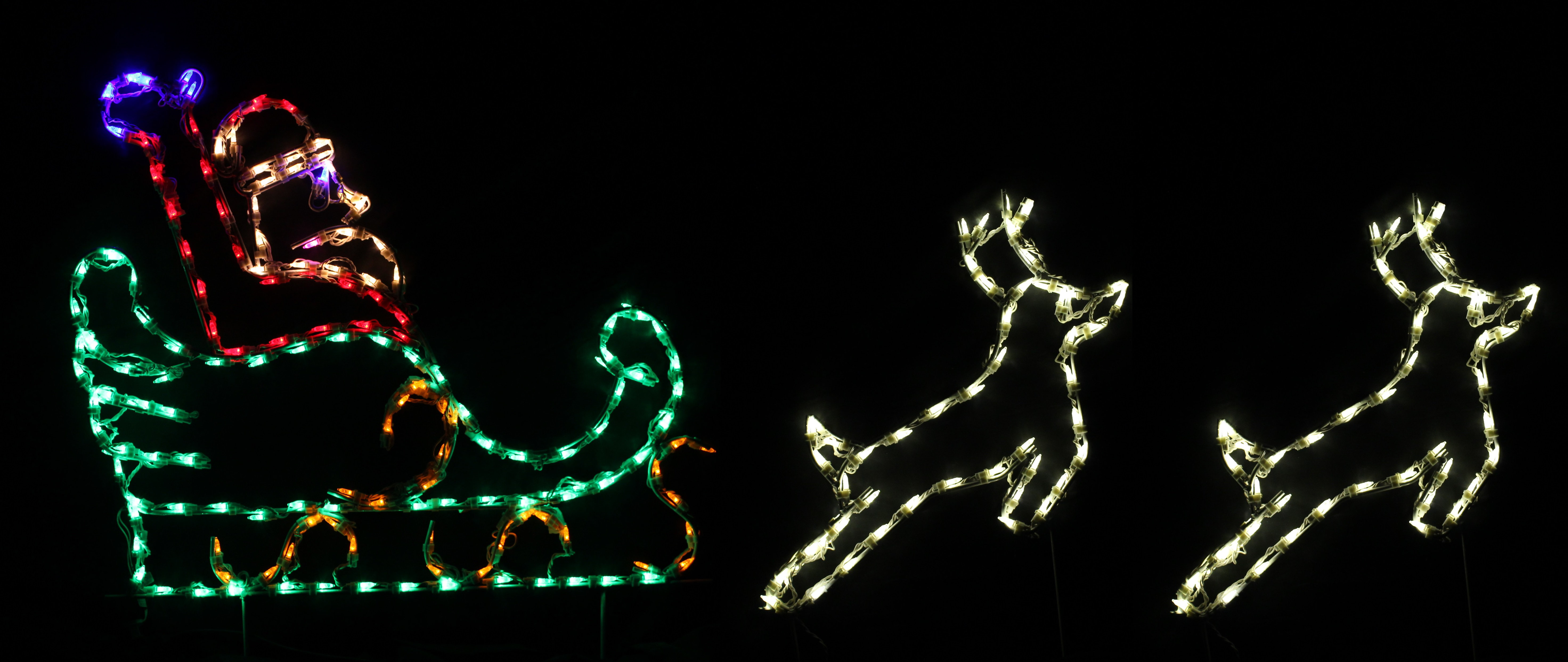 Lori's Lighted D'Lites Small Santa in Sleigh with 2 Deer Christmas ...