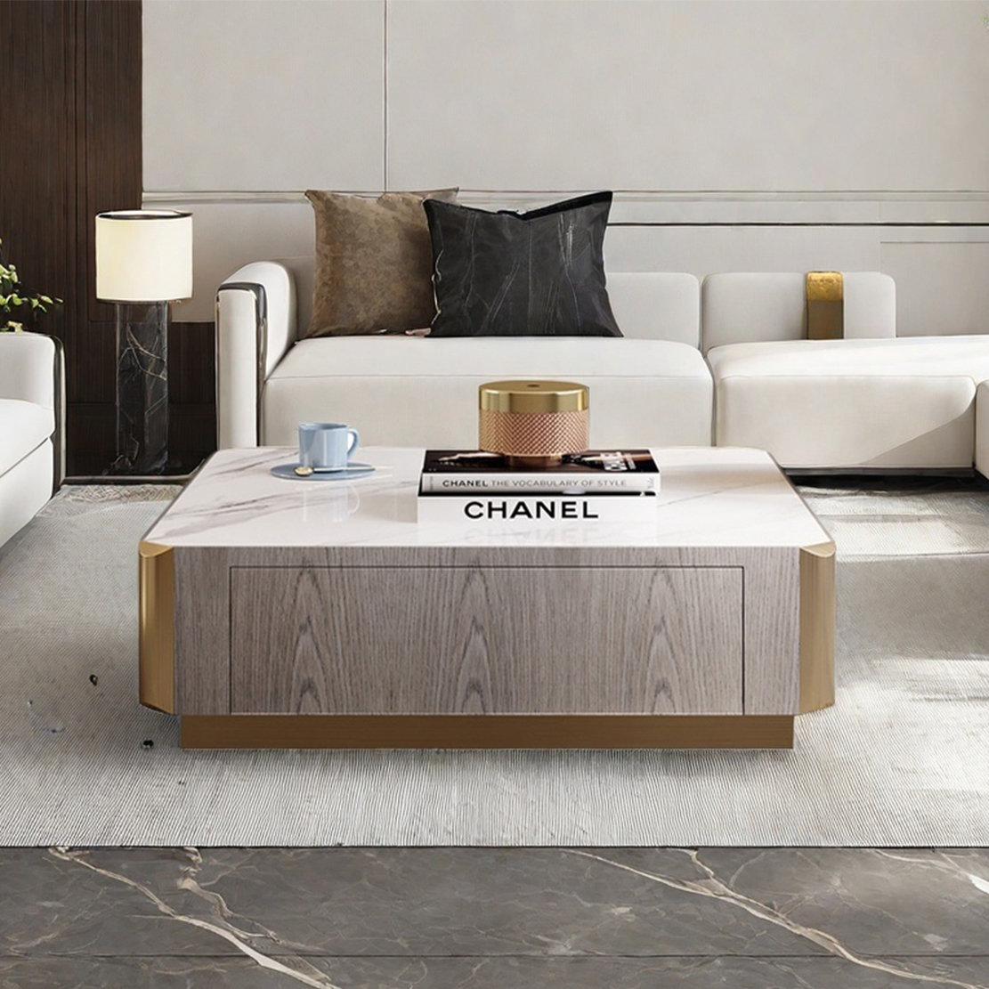 The Invincibles home Light luxury square rock panel coffee table | Wayfair