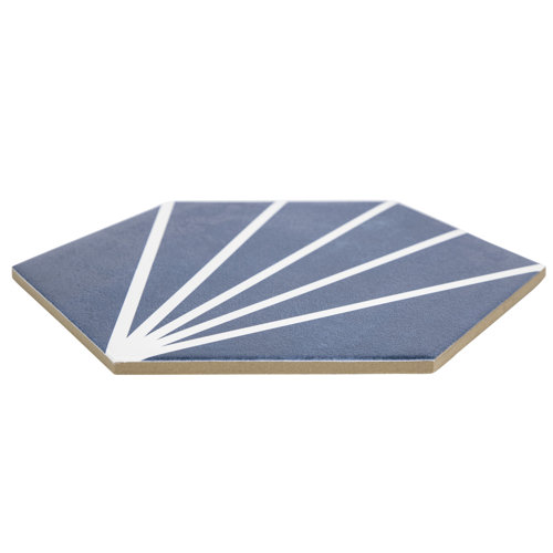 Industry Tile Sun Stripe Hexagon Dark Gray | Wayfair