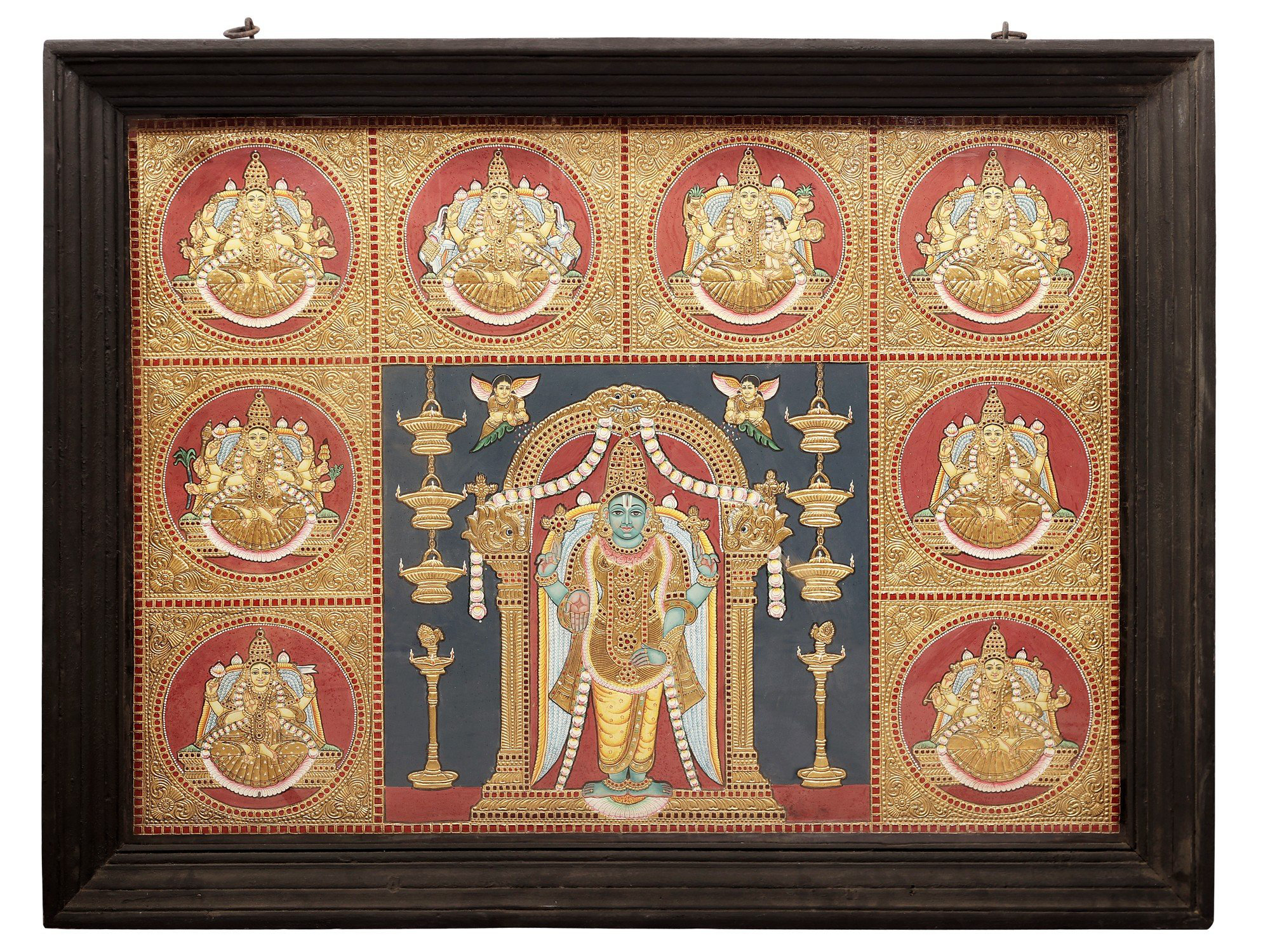 Exotic India Large Lord Vishnu With Ashtalakshmi Tanjore | Traditional ...