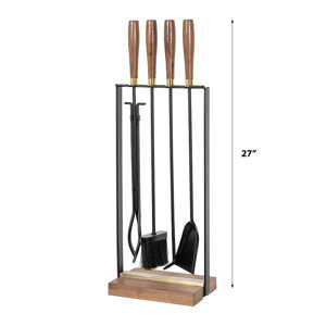 Country Living Walnut Grove 5 Piece Fireplace Tool Set in Black ...