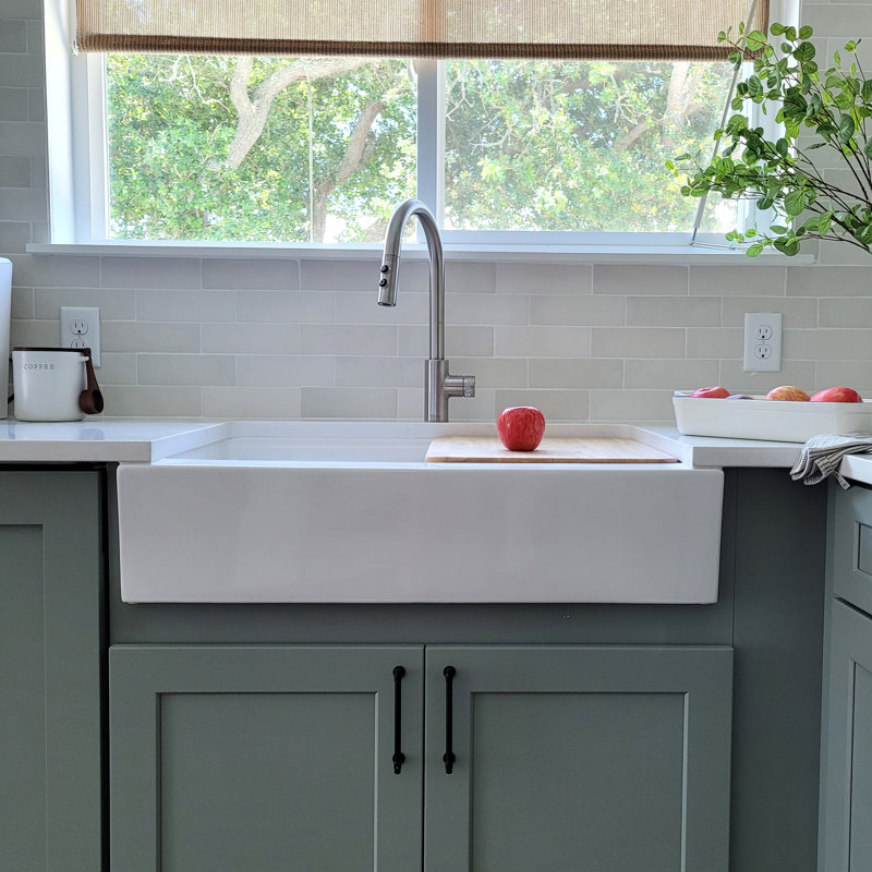 Sinkology Parker Crisp White Fireclay 34" Single Bowl Quick-Fit ...