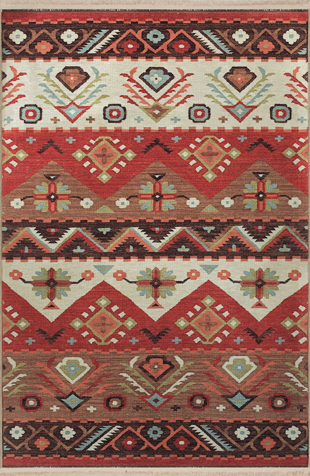 Bloomsbury Market Red-Themed Multi-Colored Traditional Motif Ethnic ...