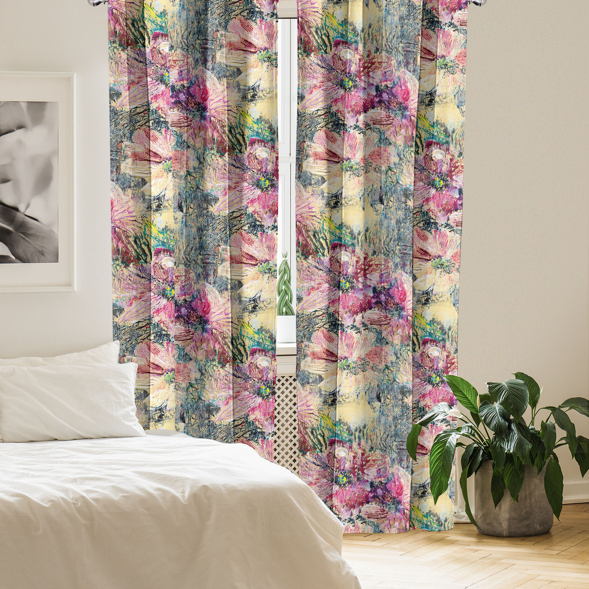 East Urban Home Astasia Microfiber Semi-Sheer Curtain Pair | Wayfair