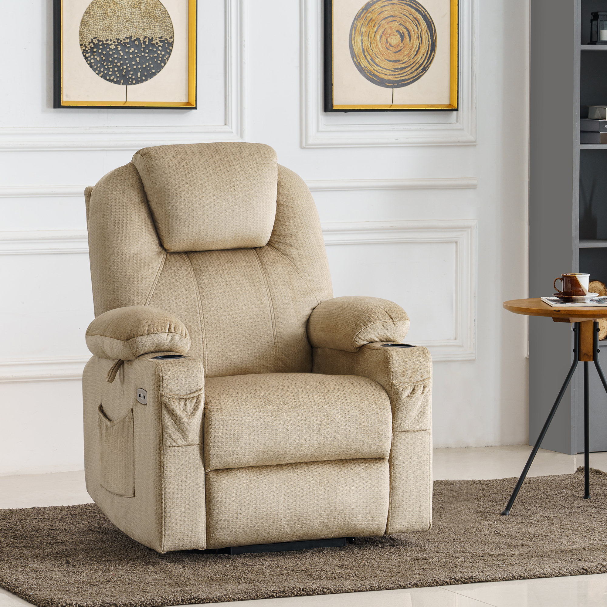 Latitude Run® Florien Large Power Lift Recliner Chair with Massage and ...