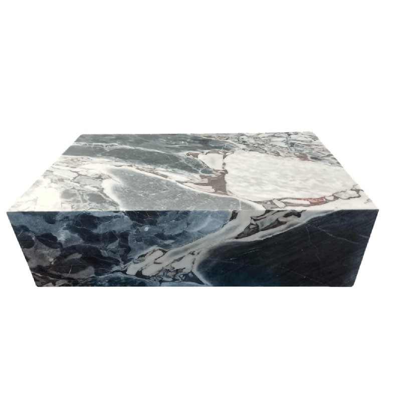 BETACH Genuine Marble Block Coffee Table - Galaxy Blue Marble | Wayfair