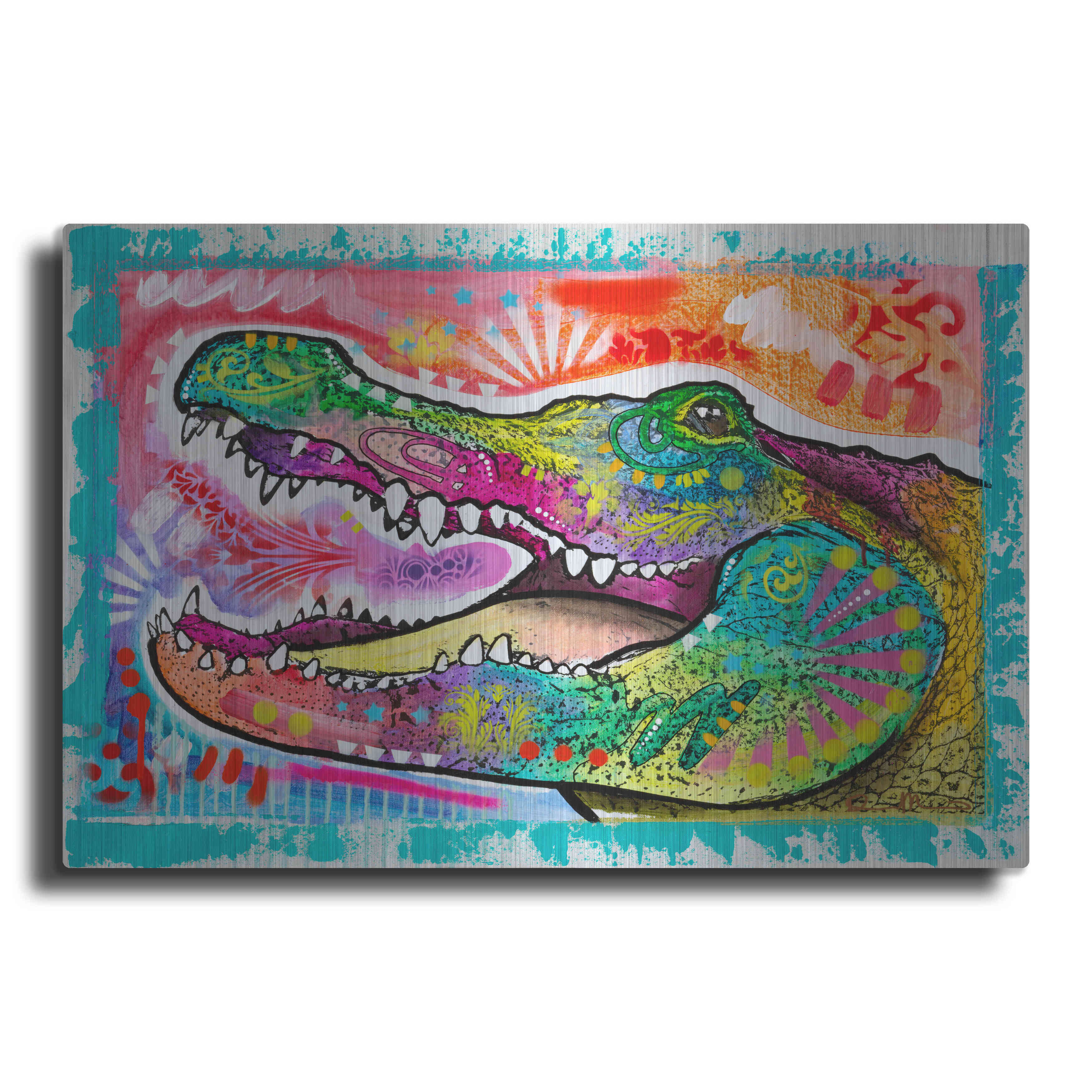 Bungalow Rose Alligator 3 by Dean Russo - Unframed Graphic Art on Metal ...