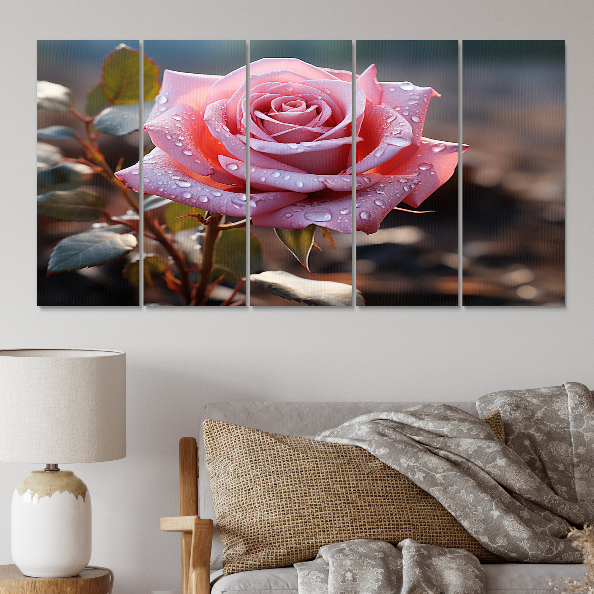 Latitude Run® Flowers Serenity In Pink - Floral Metal Wall Decor Set ...