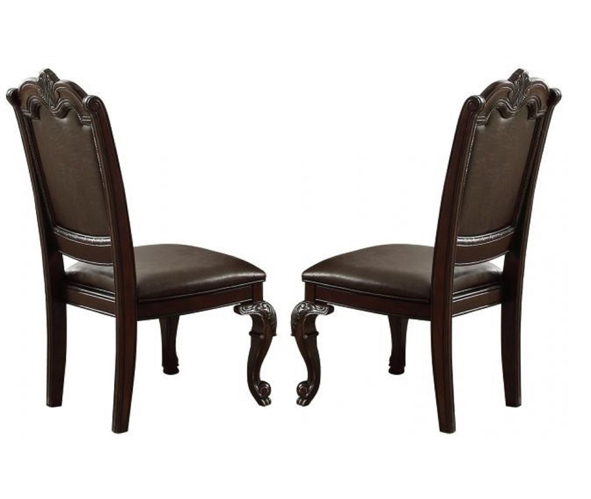Bloomsbury Market Hand Carved Formal Traditional Faux Leather Dining ...