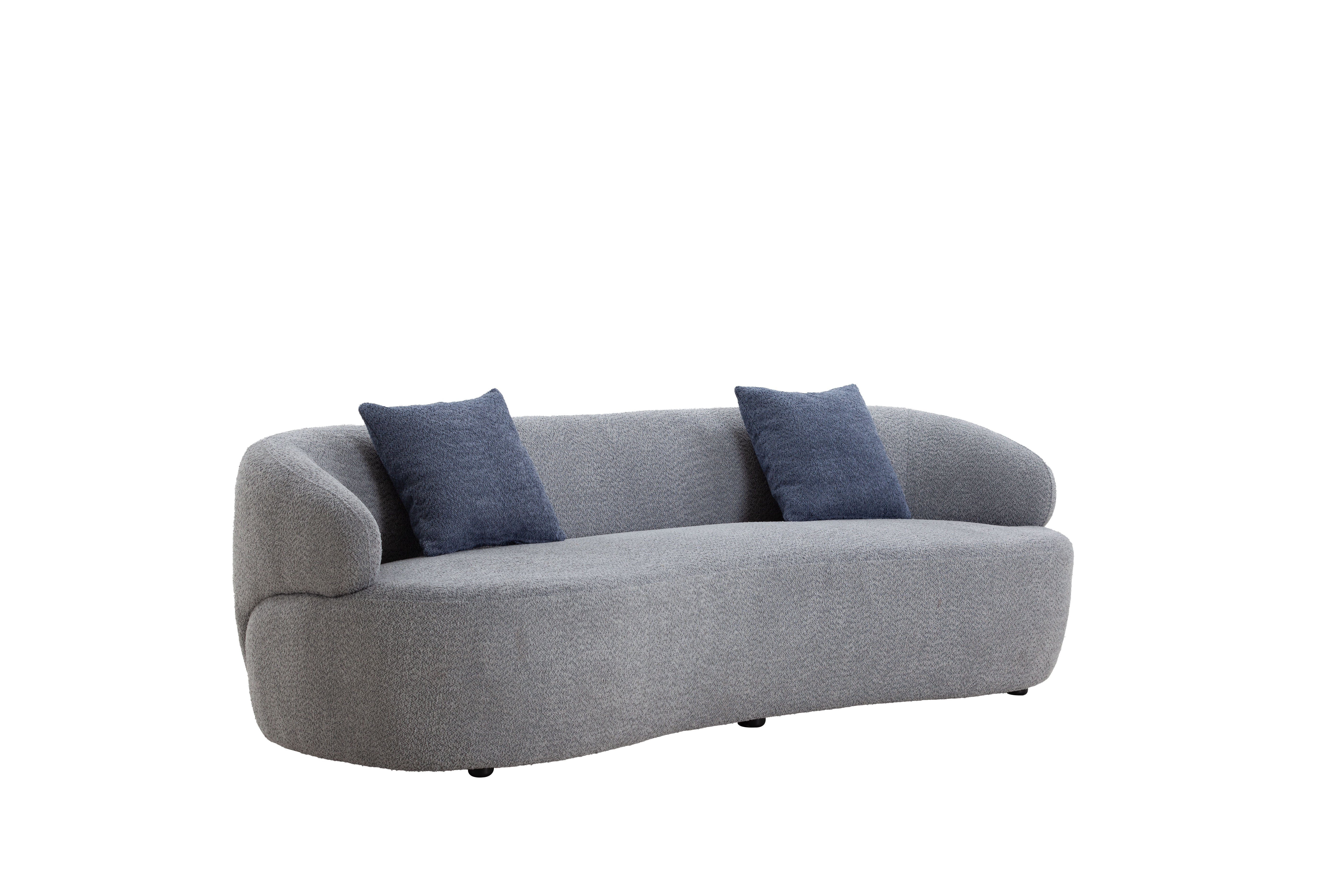 Wade Logan® Chelby Modern Sofa Mid Century Curved Sofa, 3 Seat Cloud ...