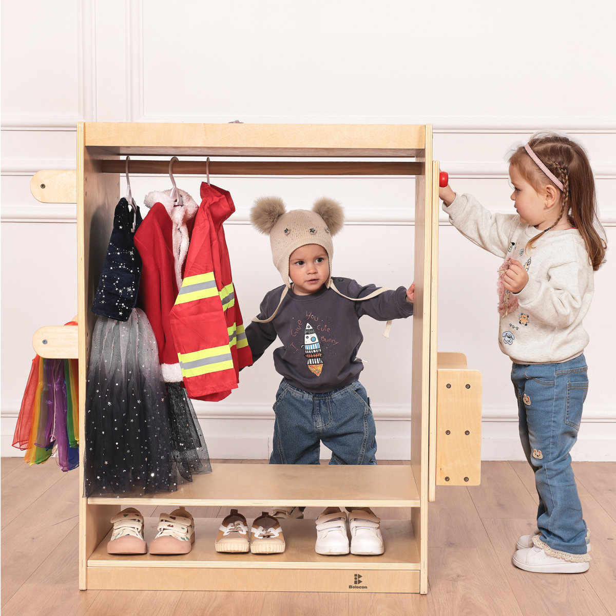 George Oliver Kids Dress Up Center Pretend Play Closet, Clothes Rack ...