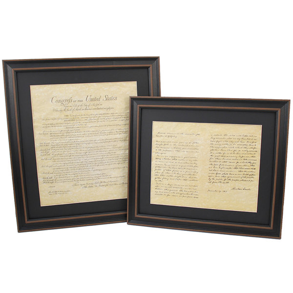 Alcott Hill® Bill of Rights and Lincoln's Gettysburg Address | Framed ...