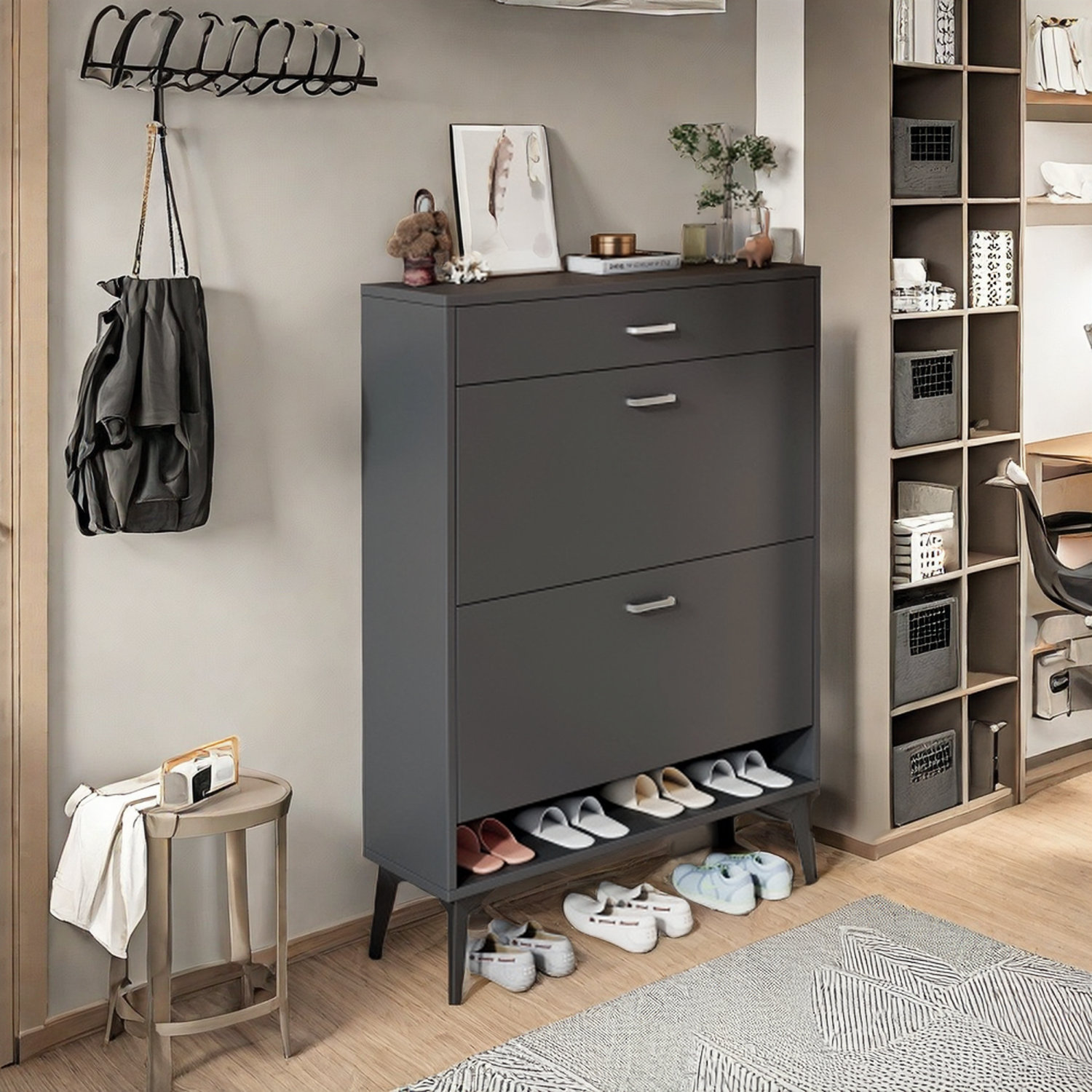 Latitude Run® 4-tier Shoe Organizer with Freestanding Shoe Rack with ...