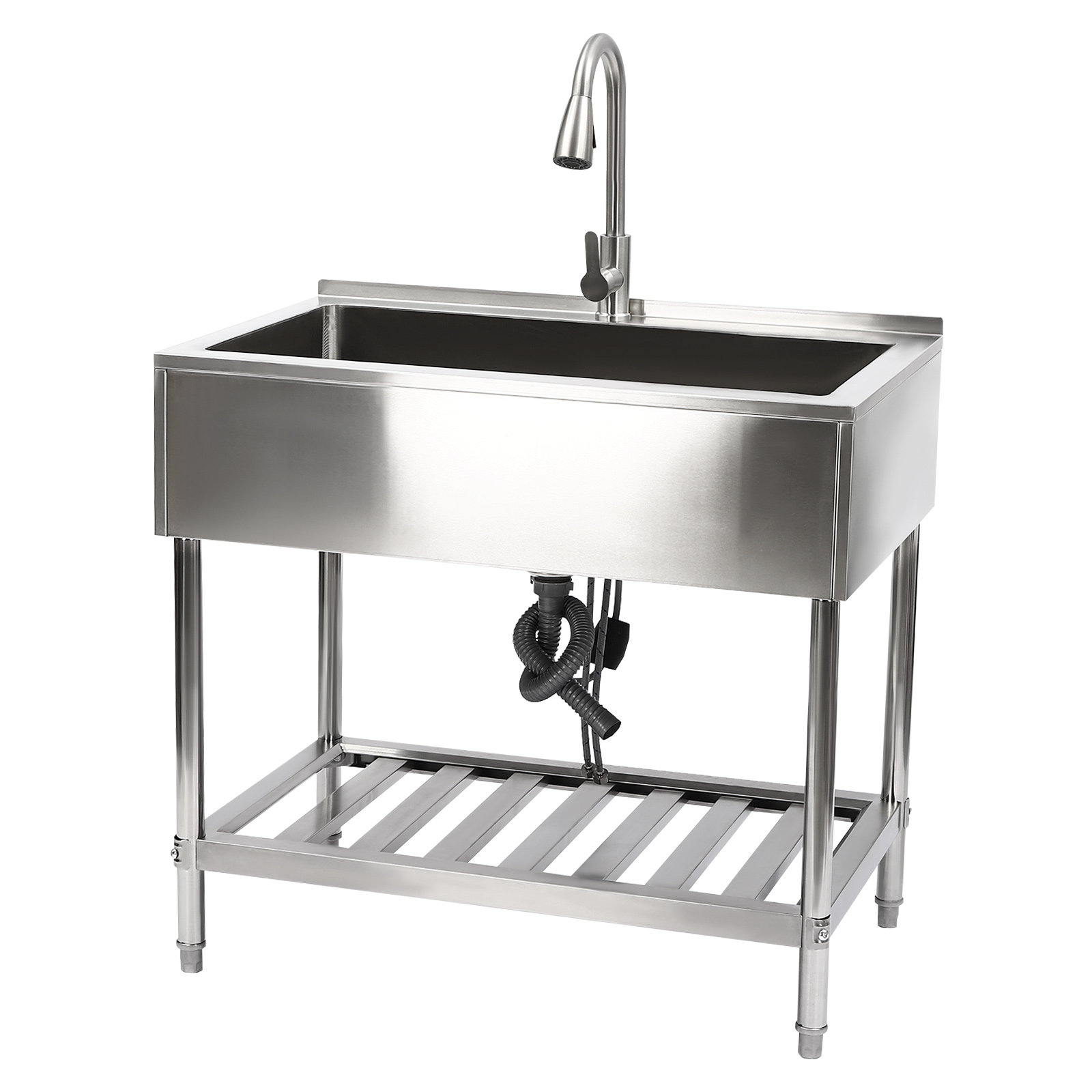 JOYDING Stainless Steel Kitchen Sink Freestanding Sink with Faucet ...